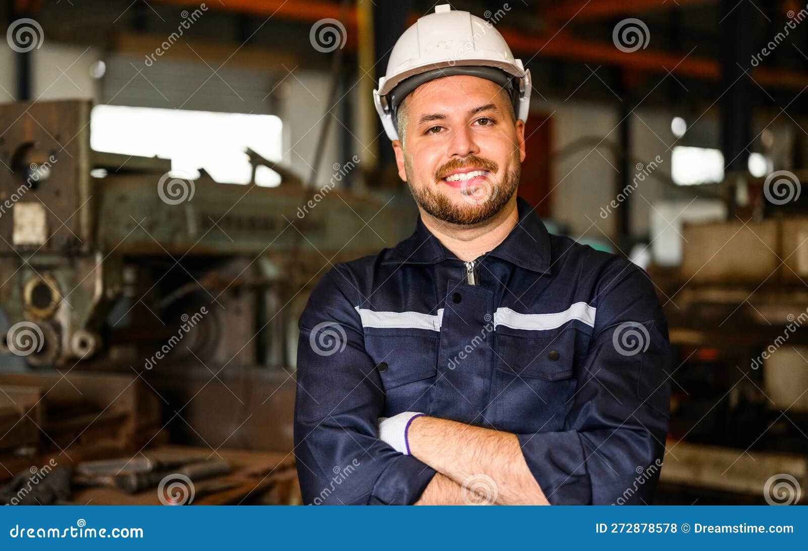 Smiling Portrait of Mechanical Technician Checking and Inspecting ...