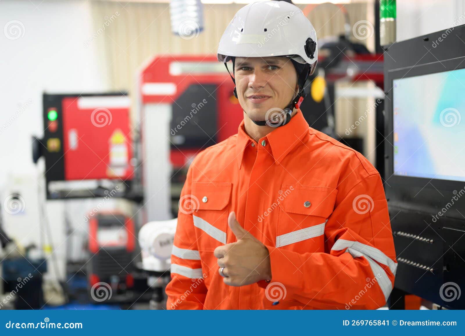 Smiling Portrait of Professional Engineer Posing and Looking at Camera ...