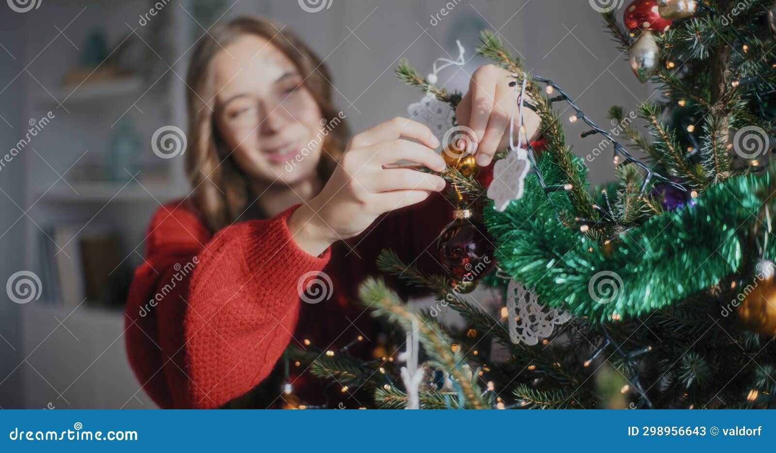 Smiling Positive Woman Christmas Portrait Stock Image - Image of ... Smiling Positive Woman Christmas Portrait Stock Image - Image of ...