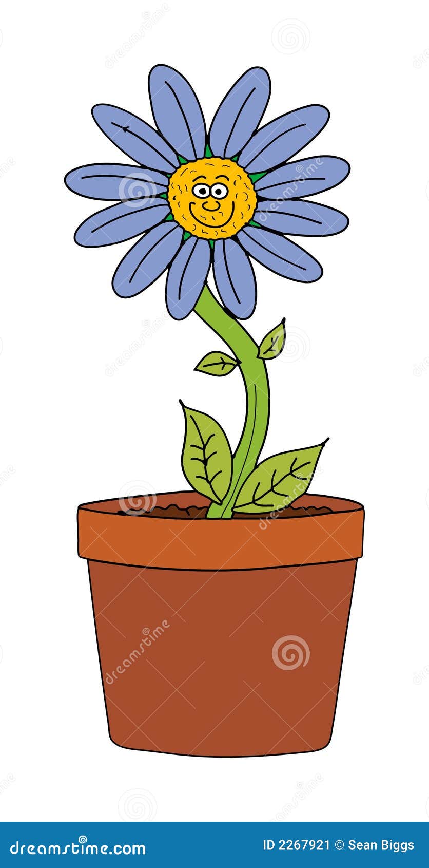 Smiling pot plant stock illustration. Illustration of cartoon - 2267921