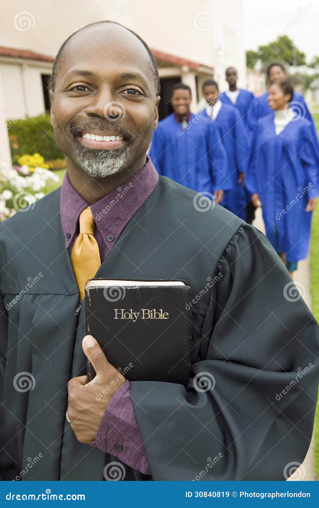 Smiling Preacher on Garden Path Portrait Stock Image - Image of looking ...