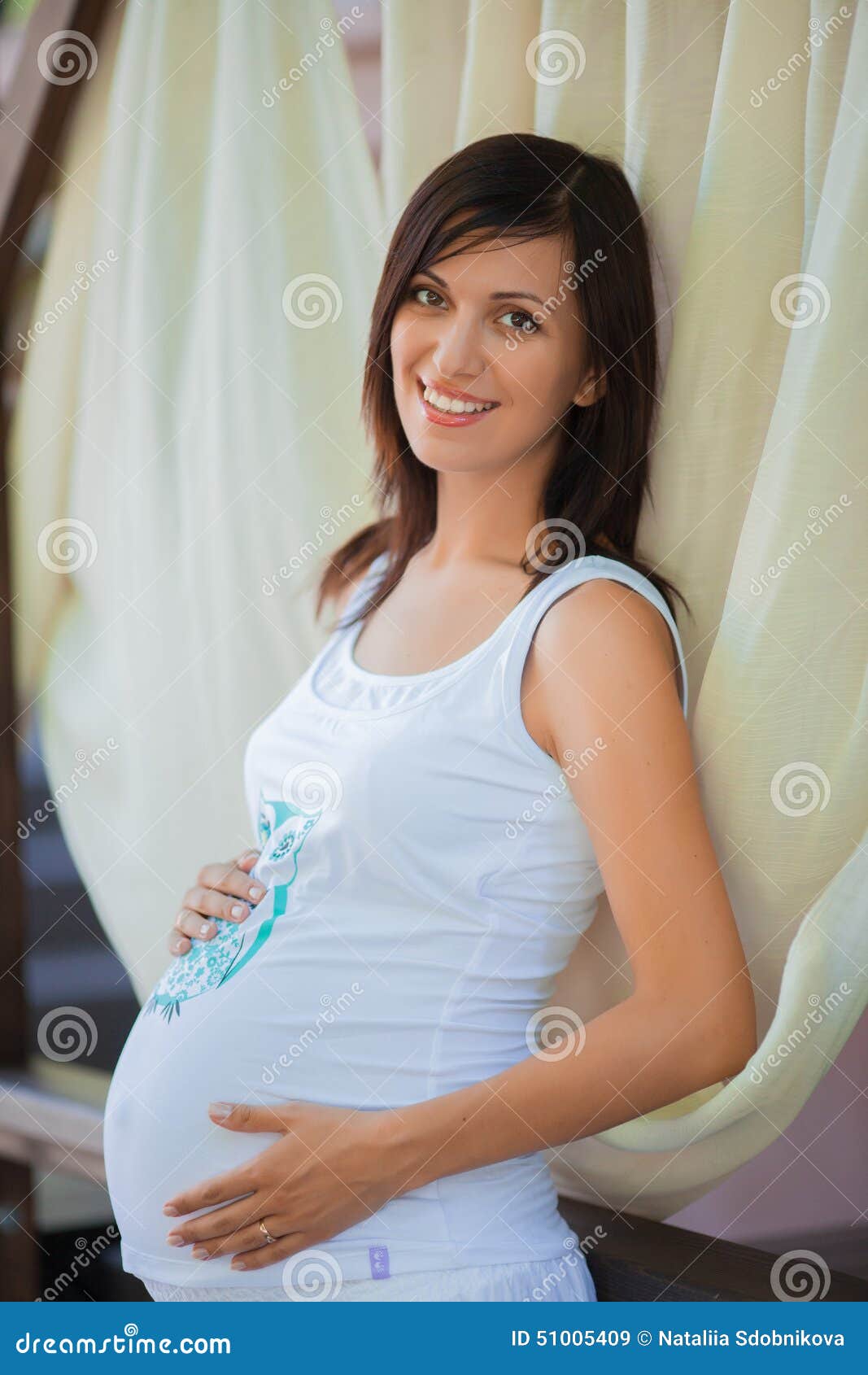 Smiling Pregnant Woman Stock Image Image Of Beautiful 51005409