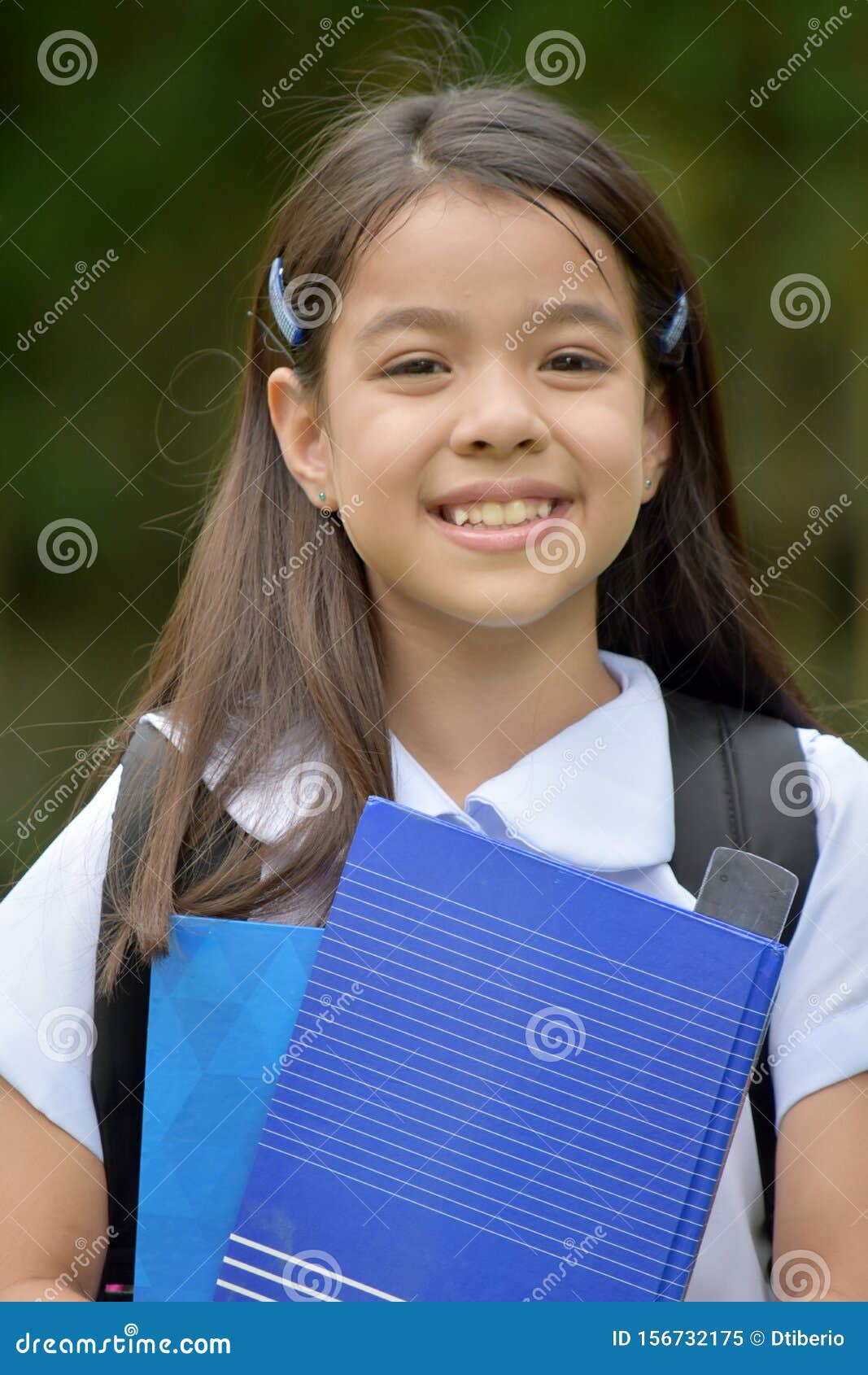 Smiling Prep Female Student Wearing School Uniform Stock Image - Image ...