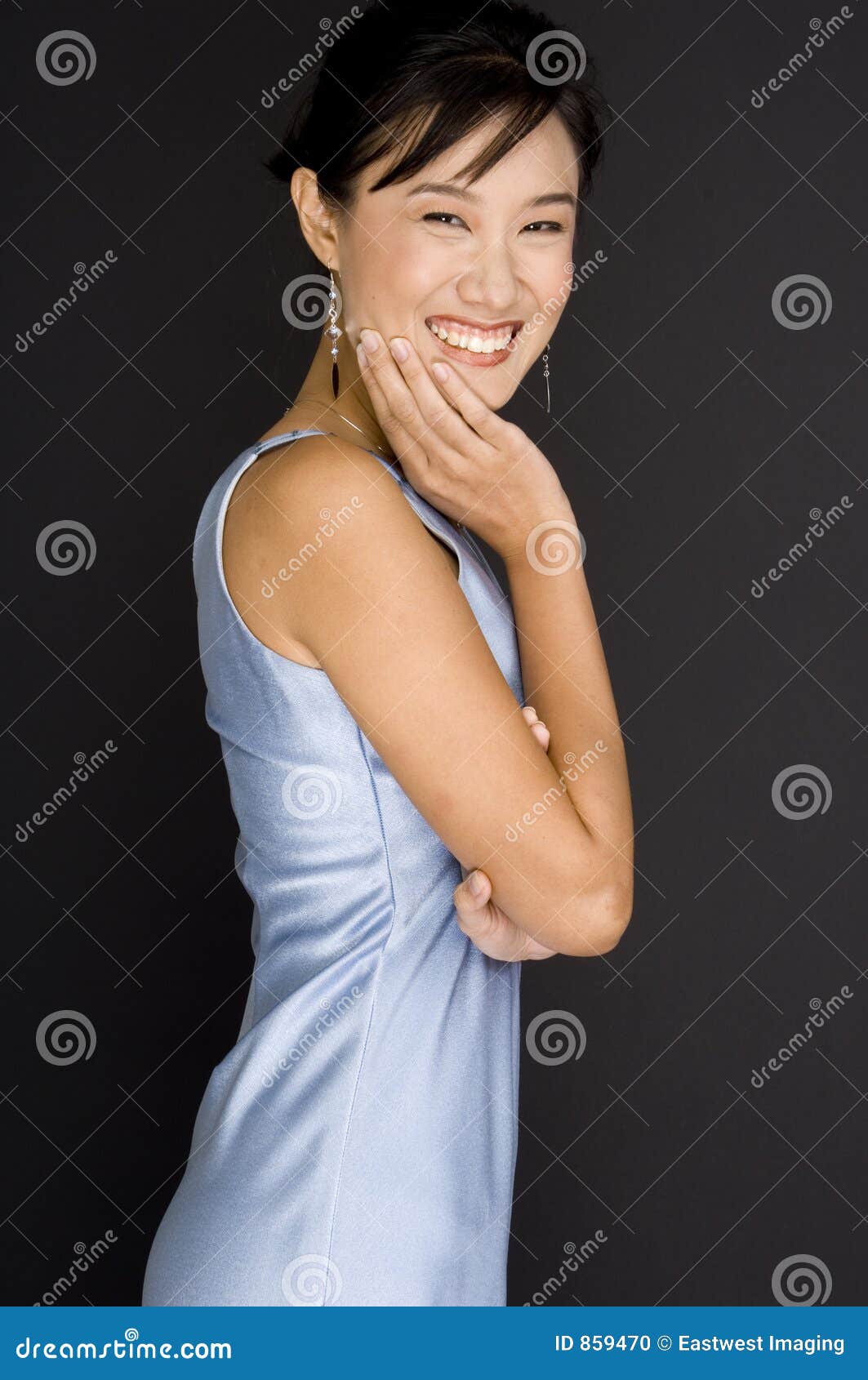 Smiling Pretty Woman stock photo. Image of blue, makeover - 859470
