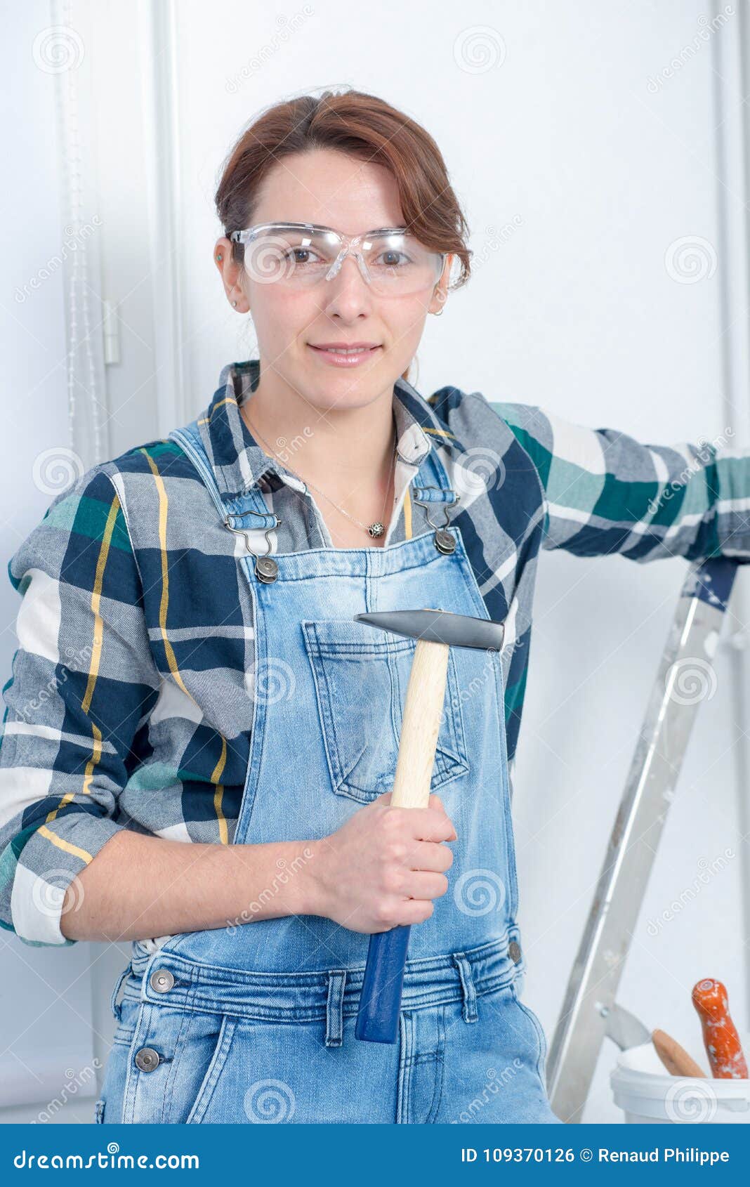 Pretty Young Woman Doing DIY Work at Home Stock Photo - Image of ...