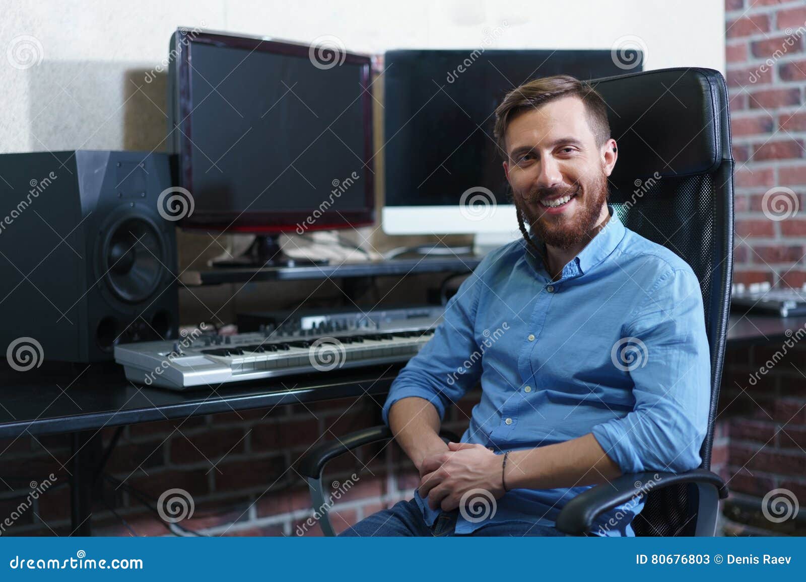 Smiling producer stock image. Image of producer, beard - 80676803