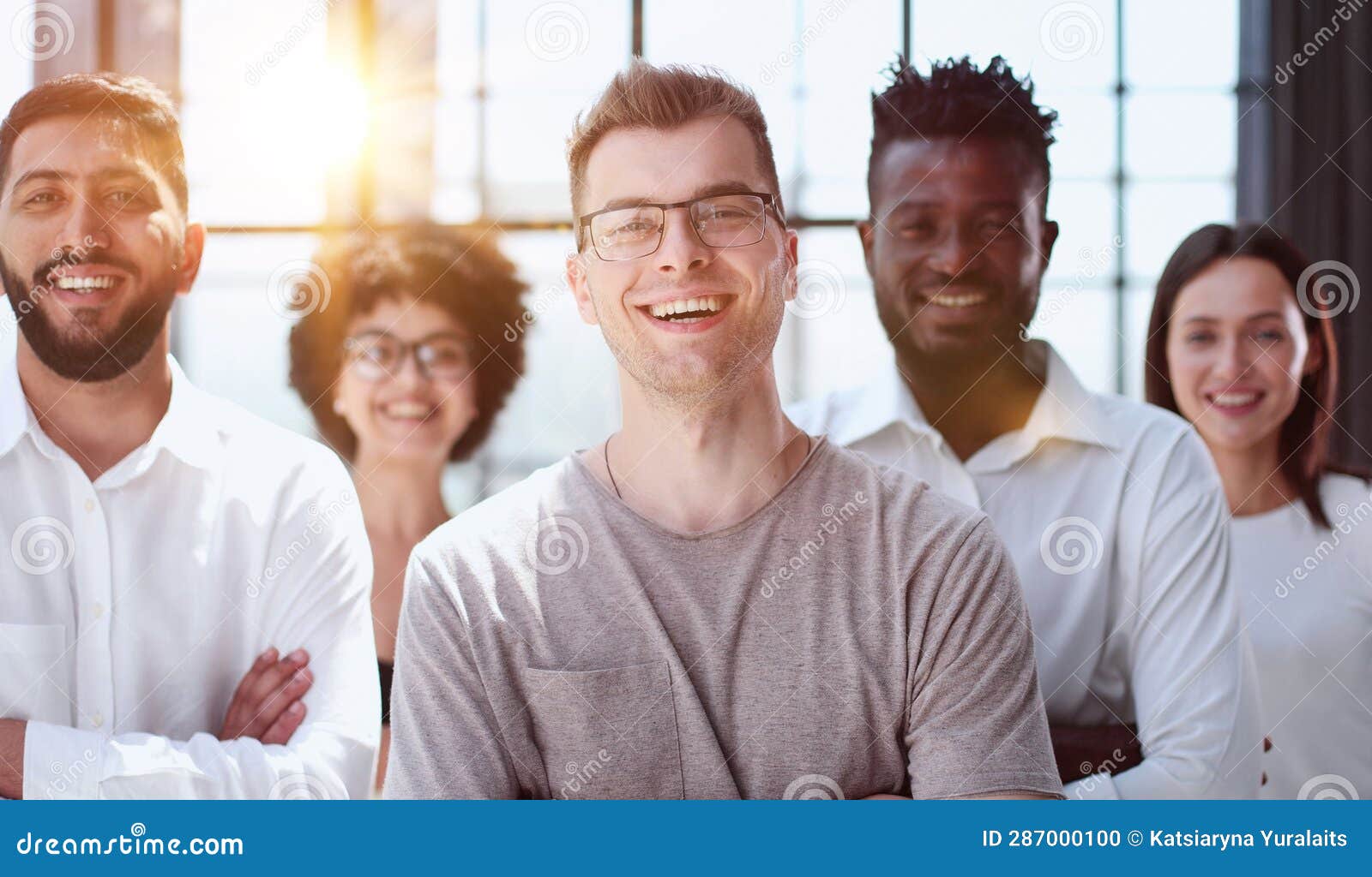 Smiling Professional Business Leaders and Employees Group Team Portrait ... Smiling Professional Business Leaders and Employees Group Team Portrait ...