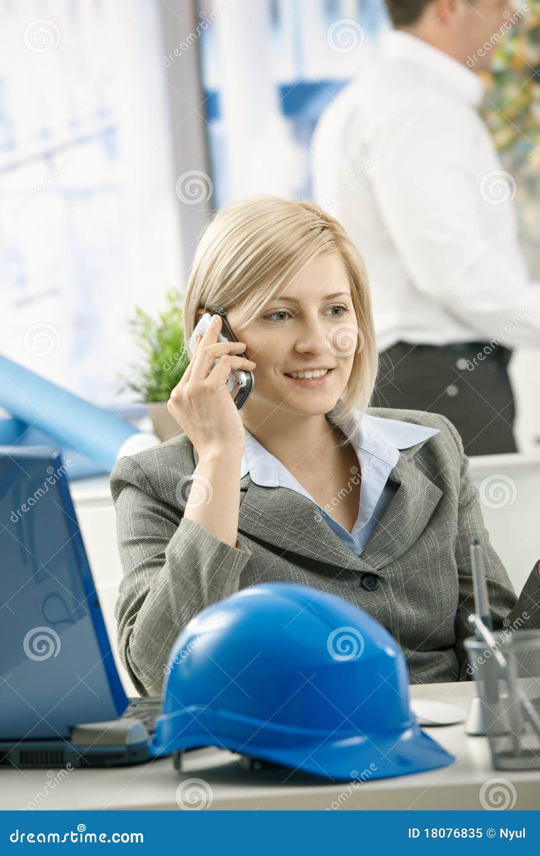 Smiling Professional on Phone Stock Image - Image of creative, career ...