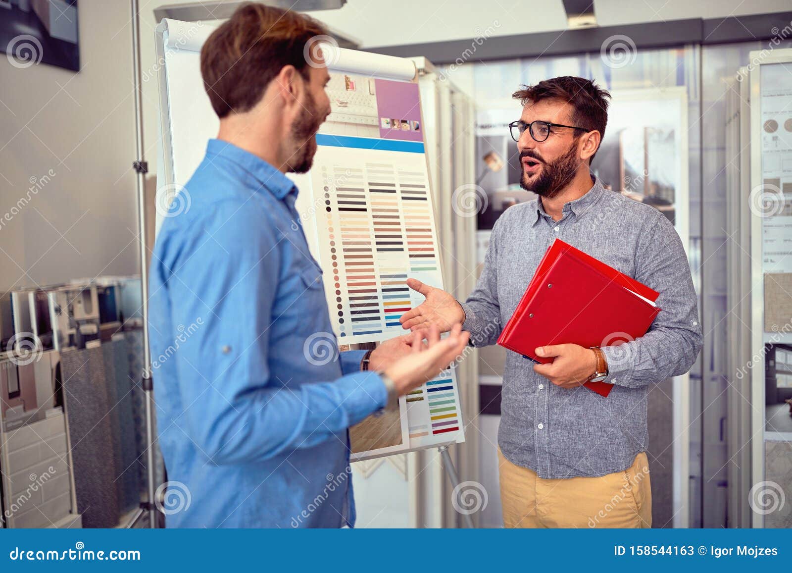 Smiling Salesmen with Customer Stock Image - Image of cooperation ...