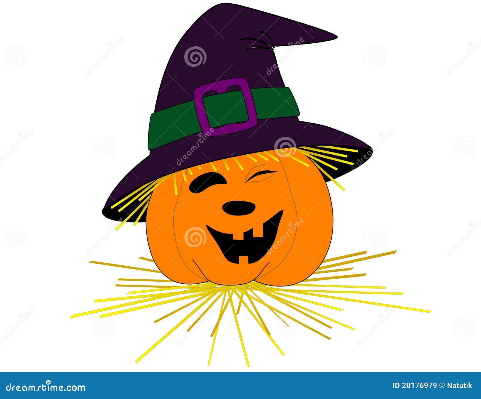 Smiling Pumpkin Face with a Hat Stock Vector - Illustration of ...