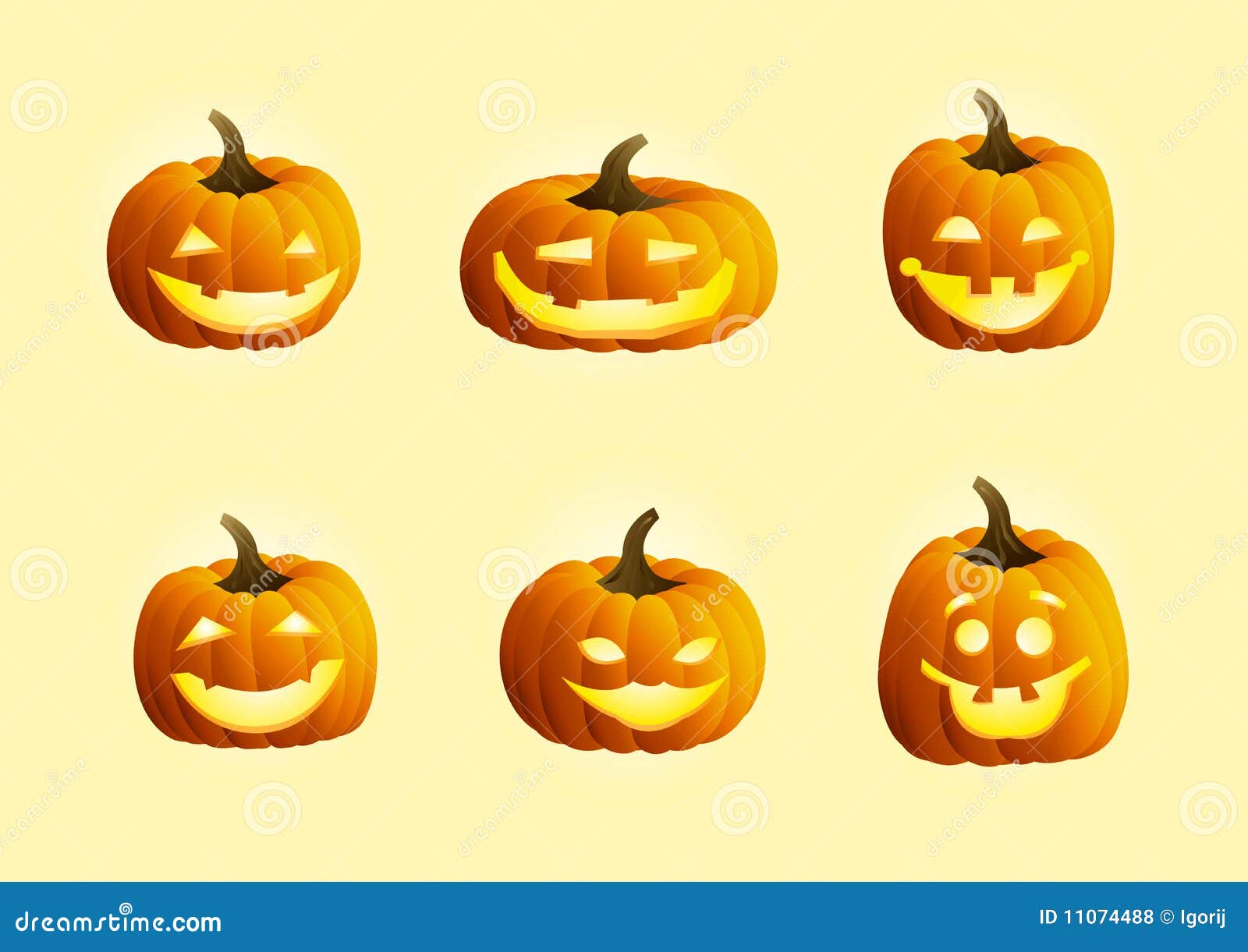 Smiling pumpkins stock vector. Illustration of celebration - 11074488