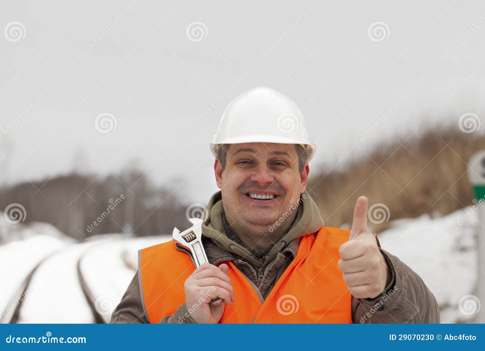 Smiling railroad worker stock photo. Image of looking - 29070230