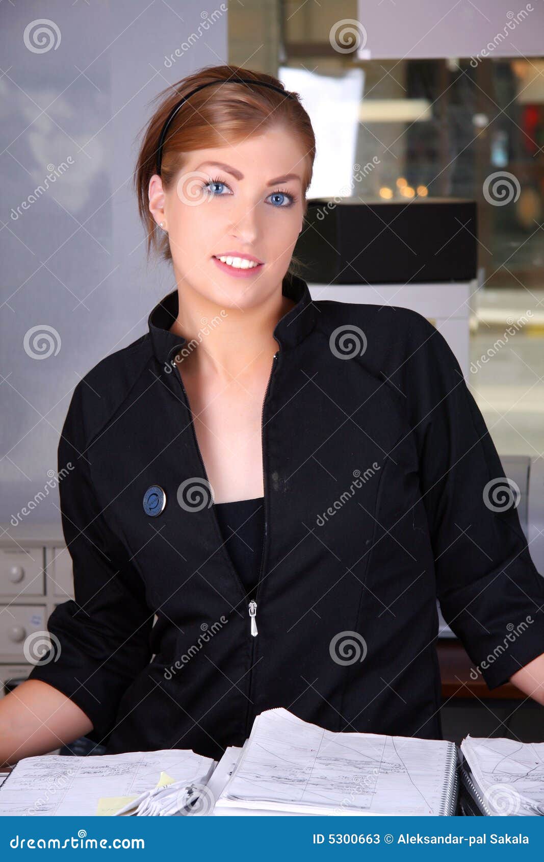 Smiling receptionist stock image. Image of beautiful, happy - 5300663