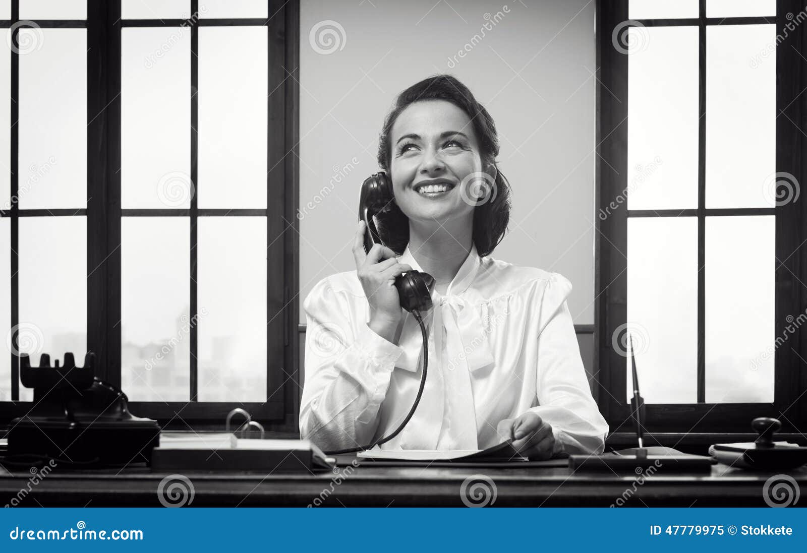 Smiling Receptionist at Work Stock Image - Image of beautiful ...