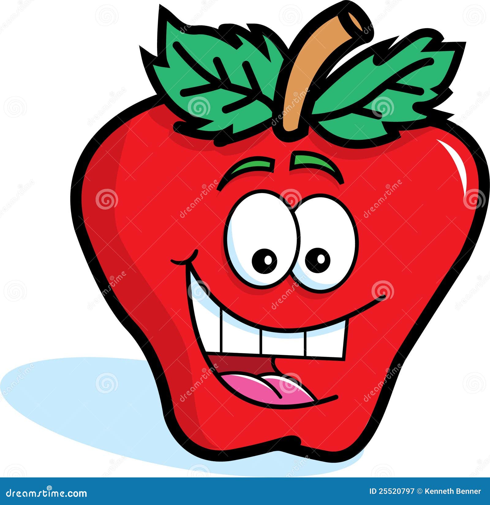 Smiling Red Apple stock vector. Illustration of fruit - 25520797