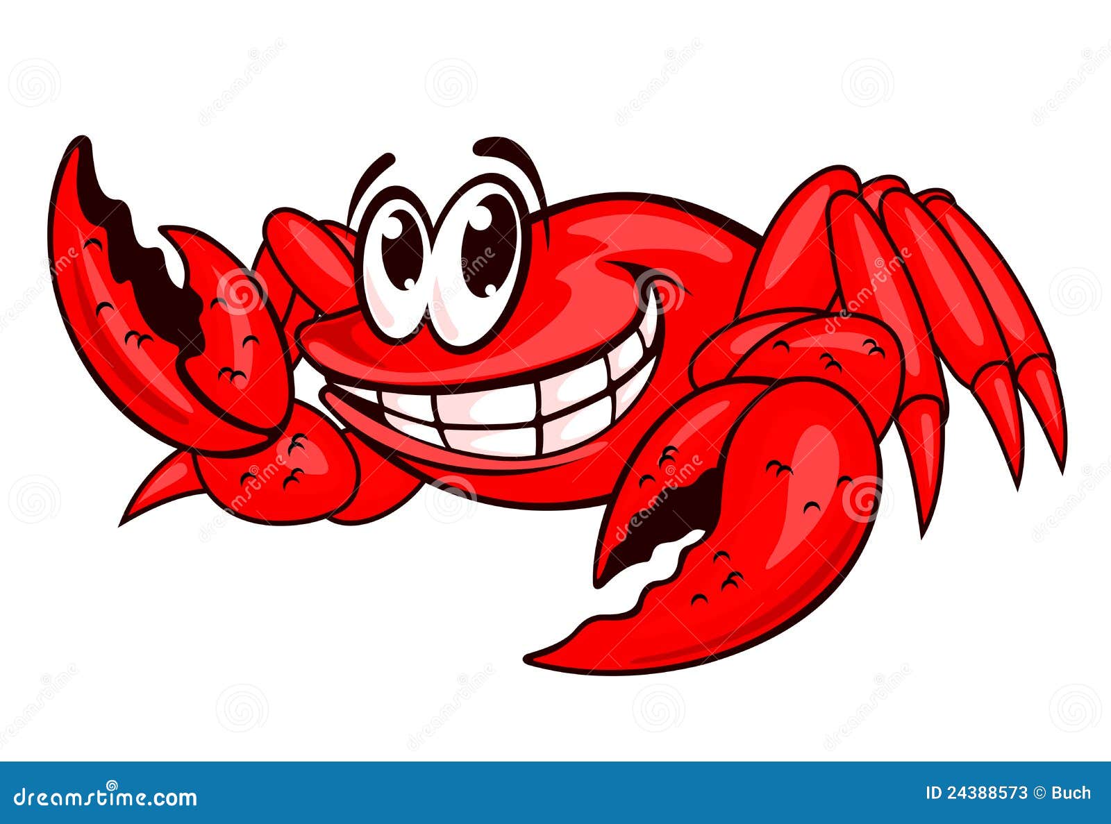 Smiling red crab stock vector. Illustration of marine - 24388573