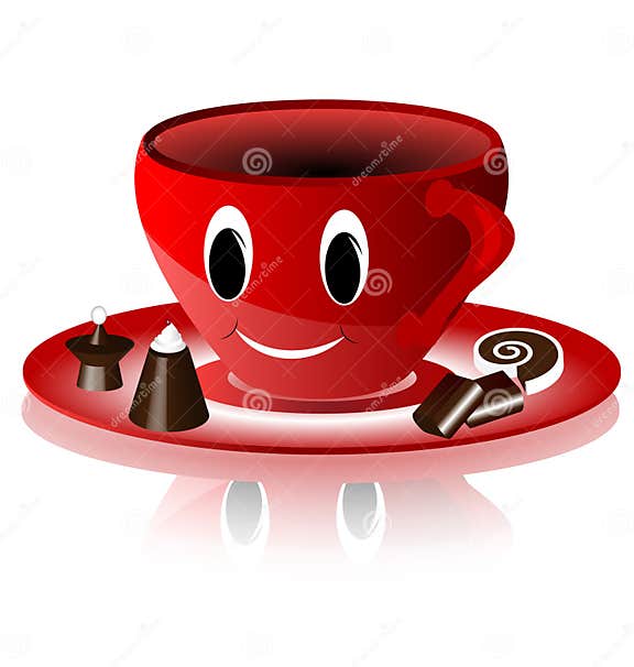 Smiling red cup stock vector. Illustration of dessert - 19835953