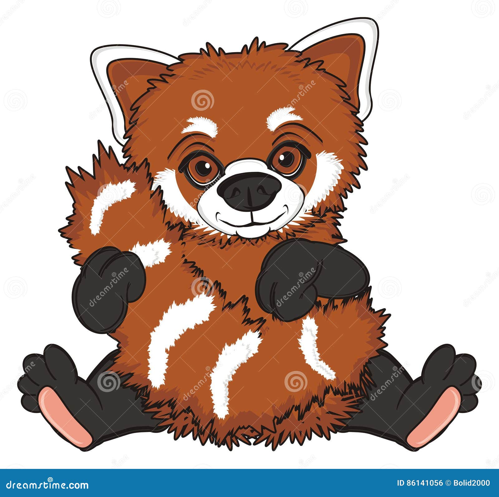 Smiling red panda stock illustration. Illustration of asia - 86141056
