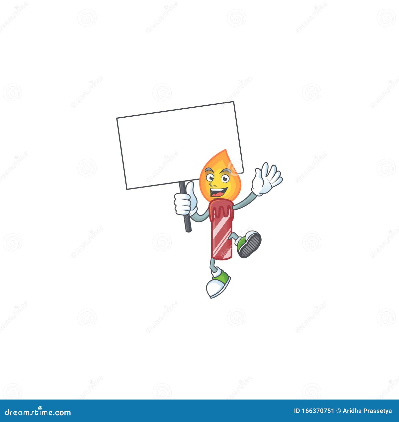 Smiling Red Stripes Candle Cute Cartoon Style Bring Board Stock Vector ...