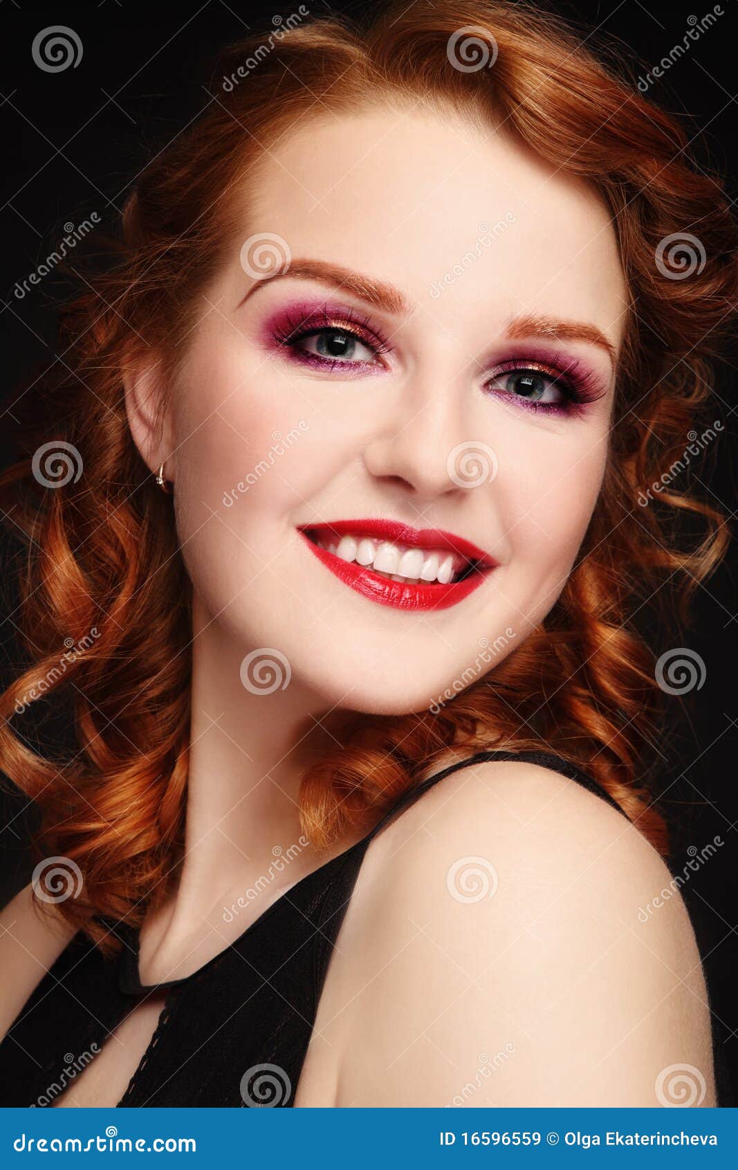 Smiling redhead stock image. Image of sensual, pretty - 16596559