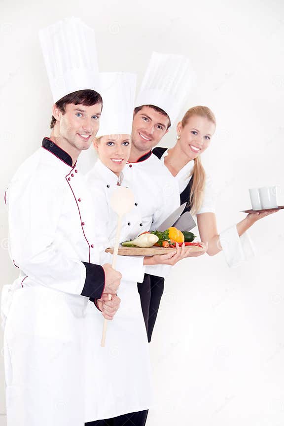 Smiling restaurant staff stock image. Image of male, happy - 21962979