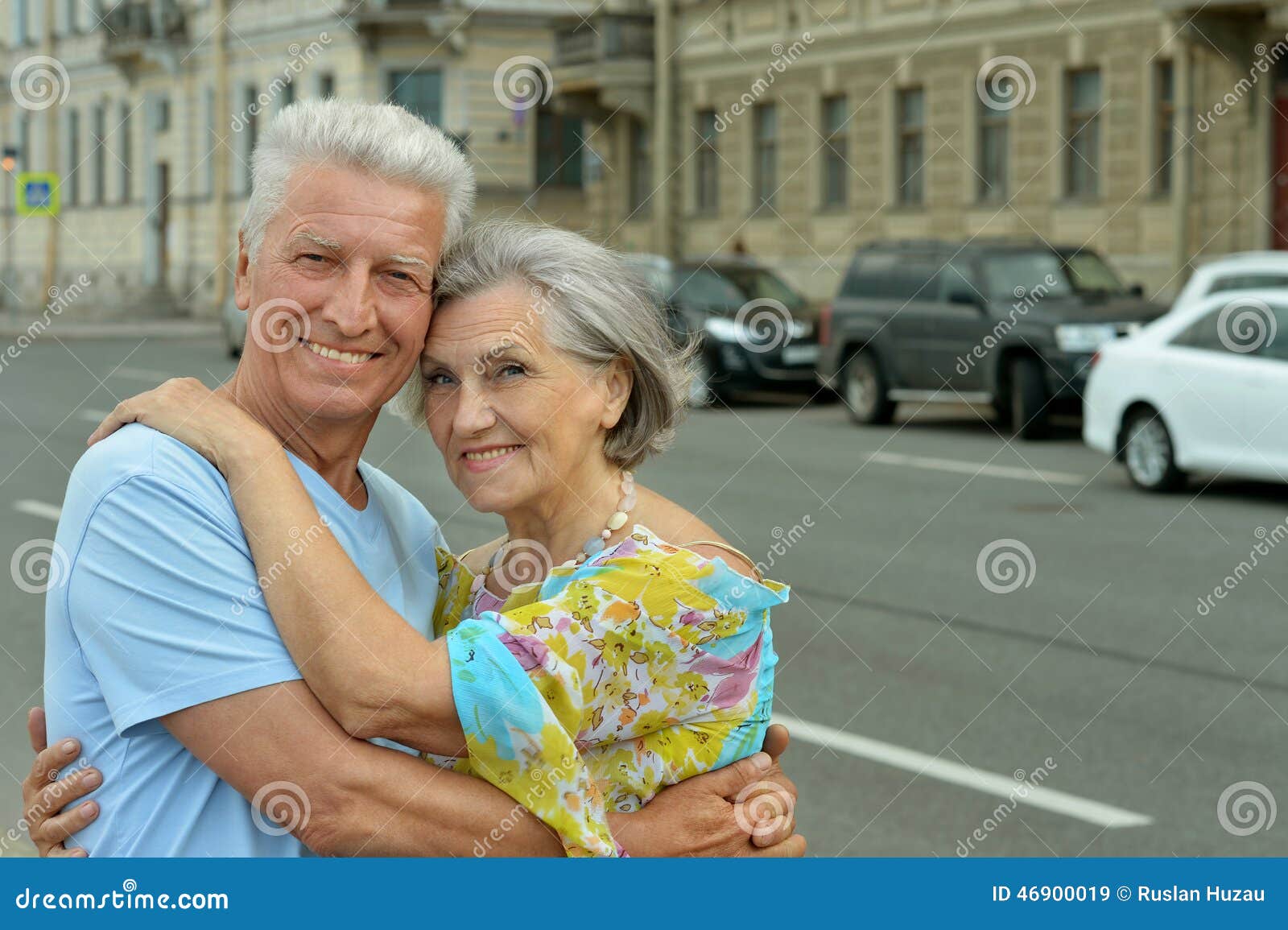 Smiling retired couple stock image. Image of human, road - 46900019