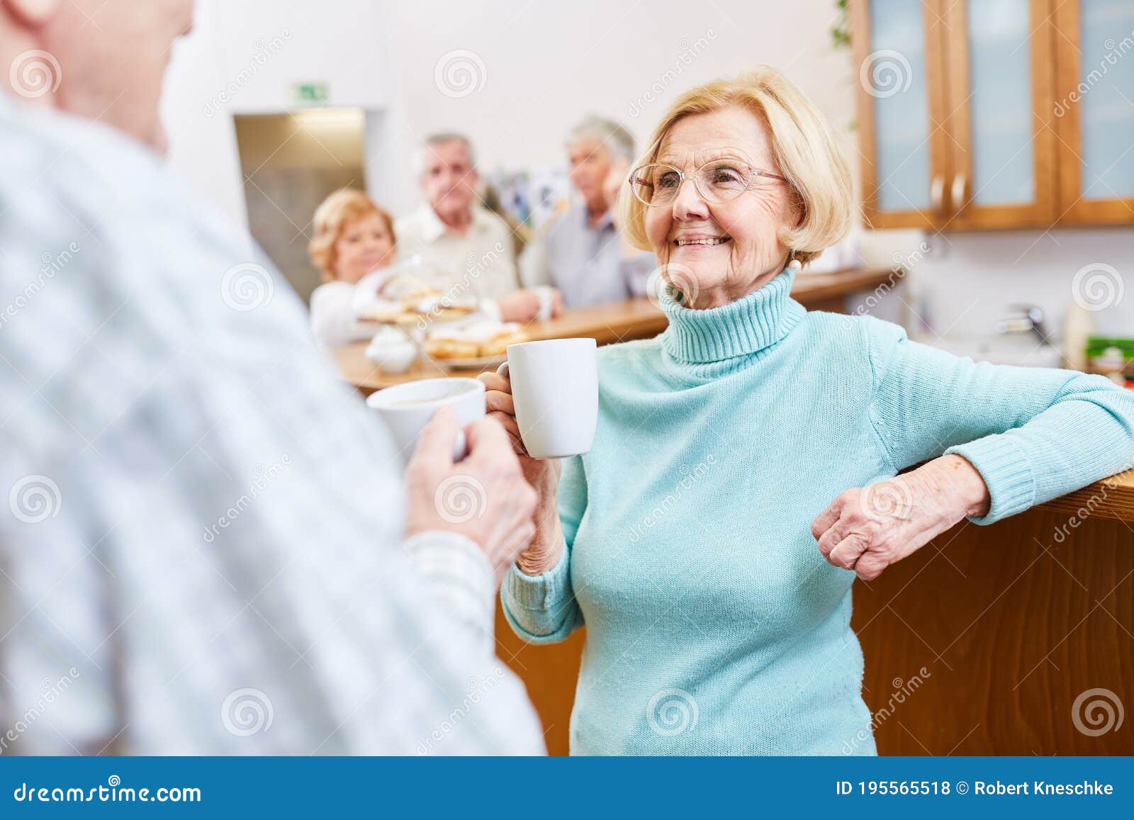 Smiling Retiree at a Senior Meeting Stock Photo - Image of ...