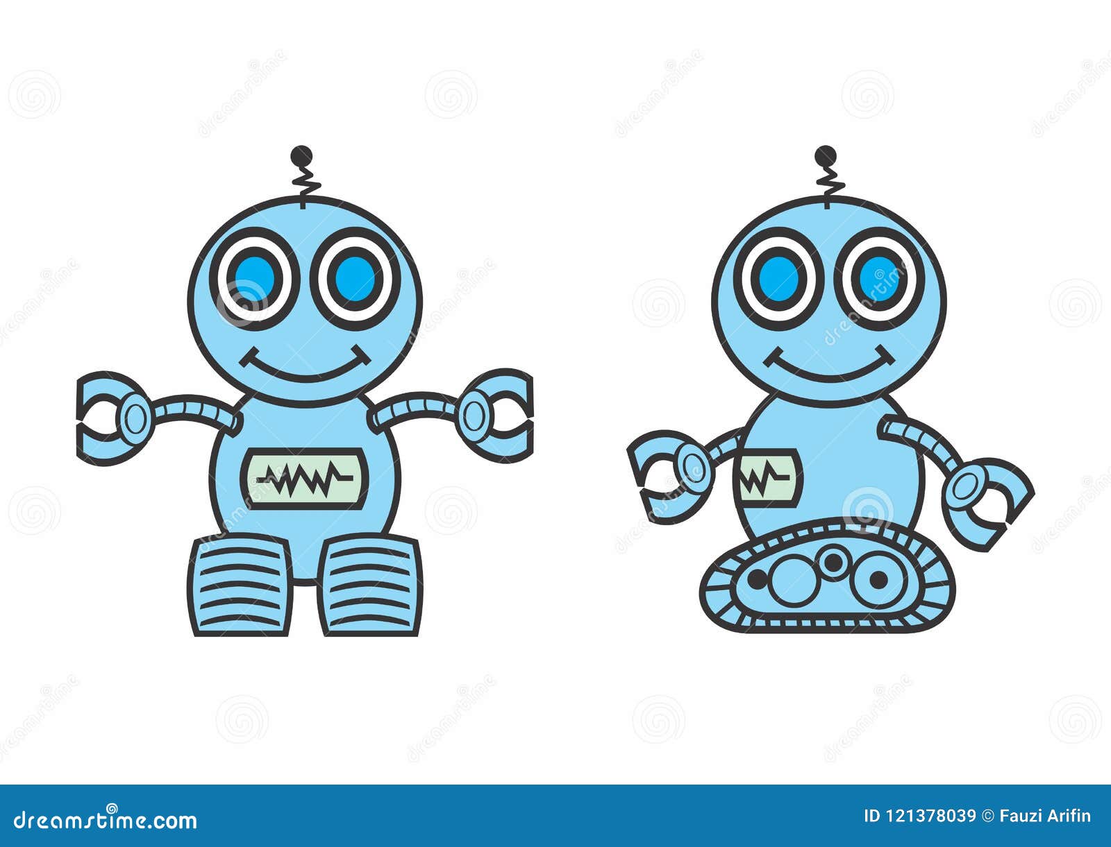 Smiling robots stock vector. Illustration of machines - 121378039