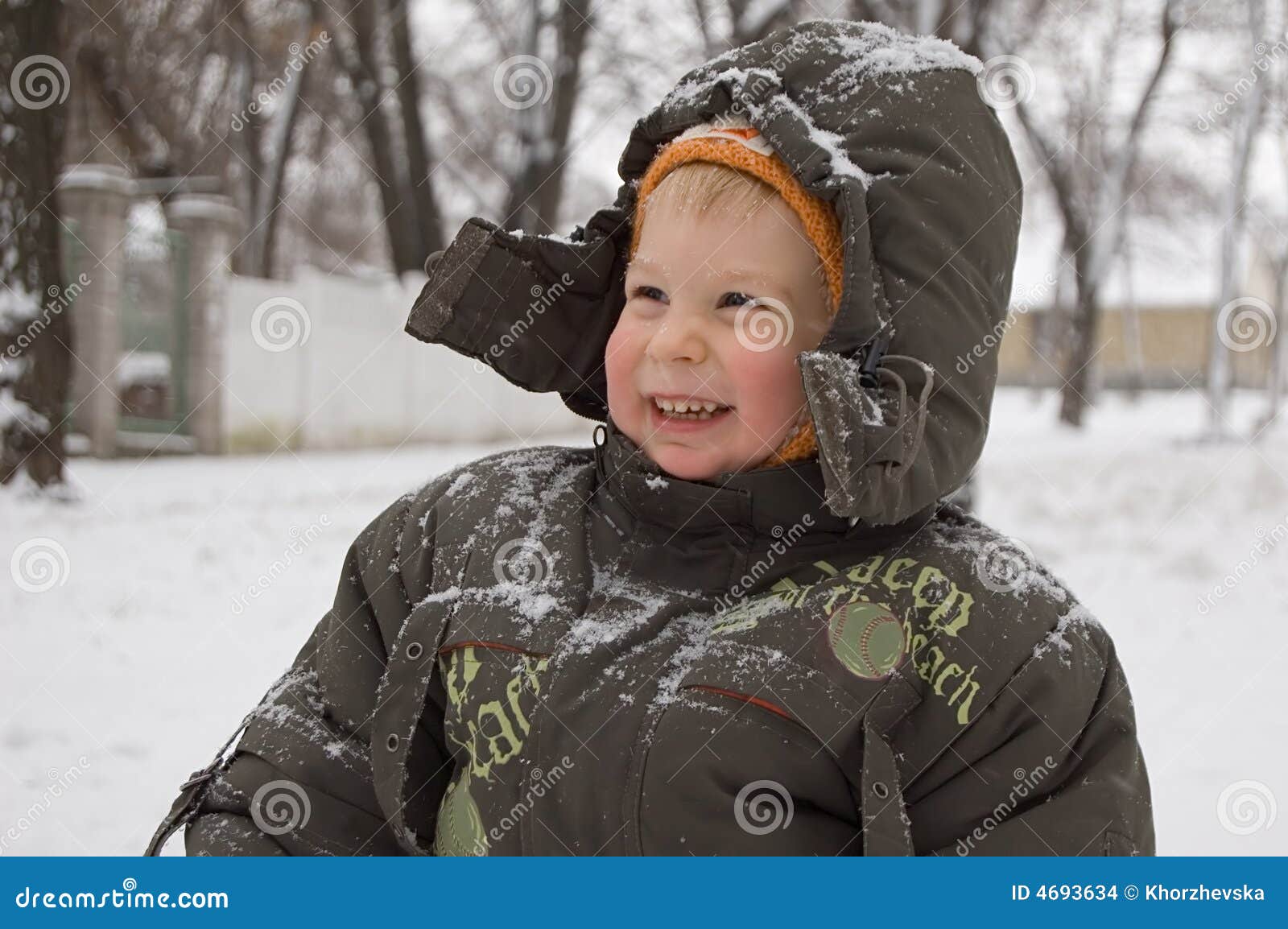 Smiling Ruddy-faced Little Boy Stock Photo - Image of infant, hood: 4693634