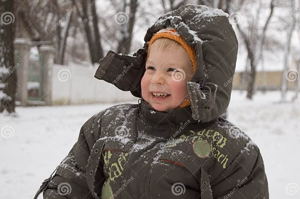 Smiling Ruddy-faced Little Boy Stock Photo - Image of infant, hood: 4693634