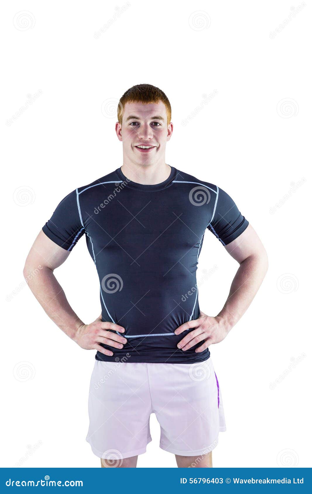 Smiling Rugby Player with Hands on Hips Stock Image - Image of rugby ...