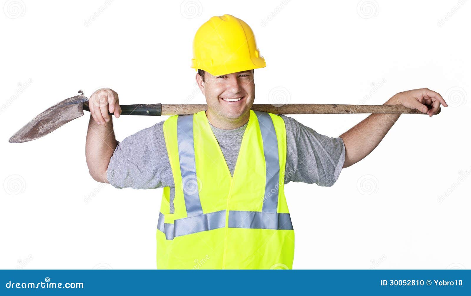 Rugged Male Worker Pointing Stock Photo - Image of construction ...
