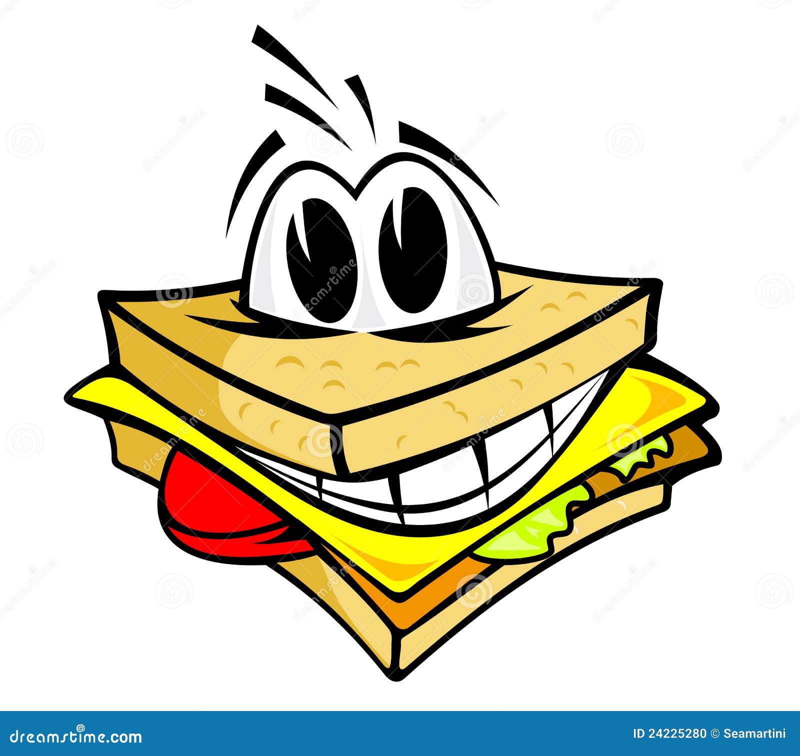 Smiling sandwich stock vector. Illustration of crust - 24225280