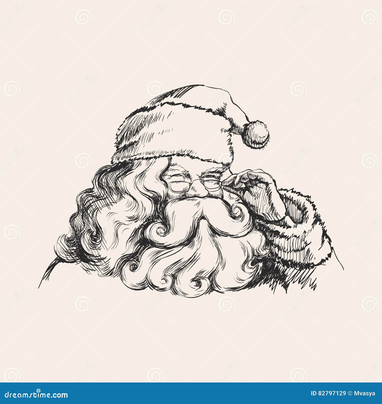 A Smiling Santa Claus Portrait Vector Illustration Stock Vector ...