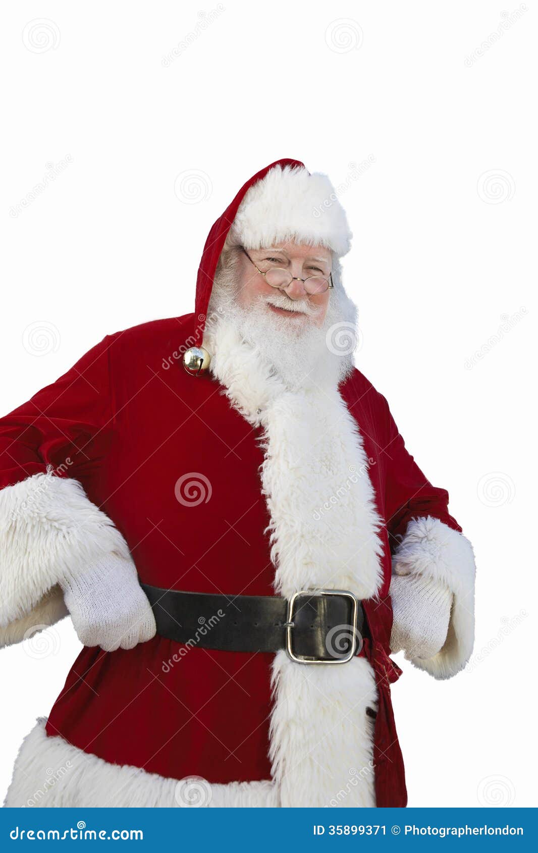 Smiling Santa Claus Standing Outside with Palm Trees Stock Image ...