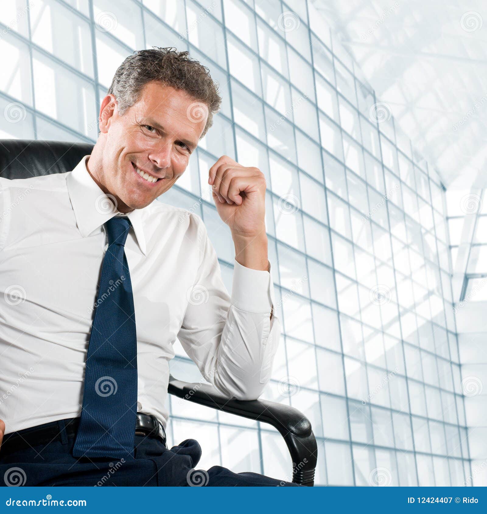 Smiling Satisfied Businessman Stock Image - Image of confident, boss ...