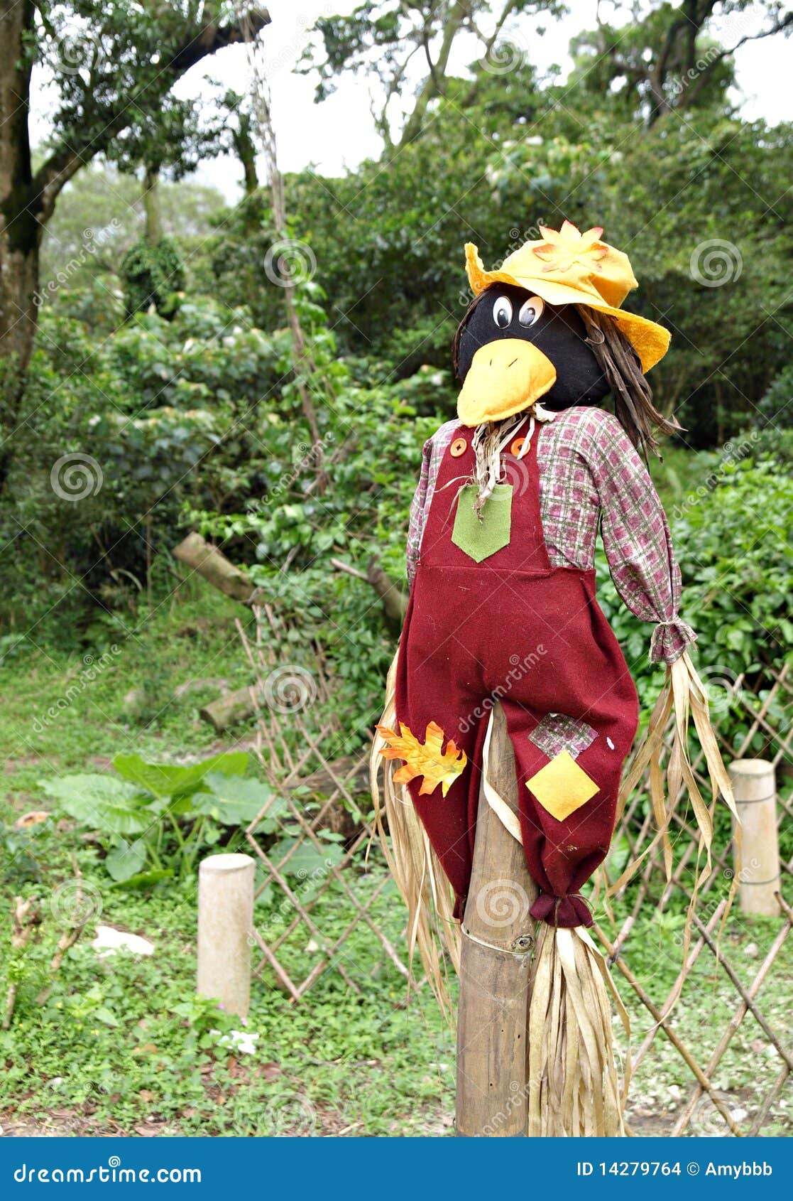 Smiling Scarecrow Standing in Green Field Stock Photo - Image of guard ...