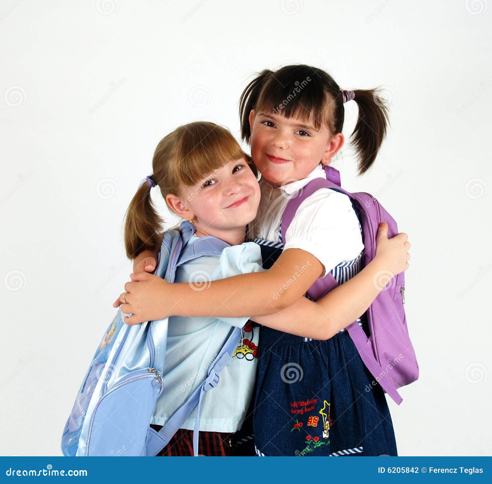 Smiling school girls stock photo. Image of dress, smile - 6205842