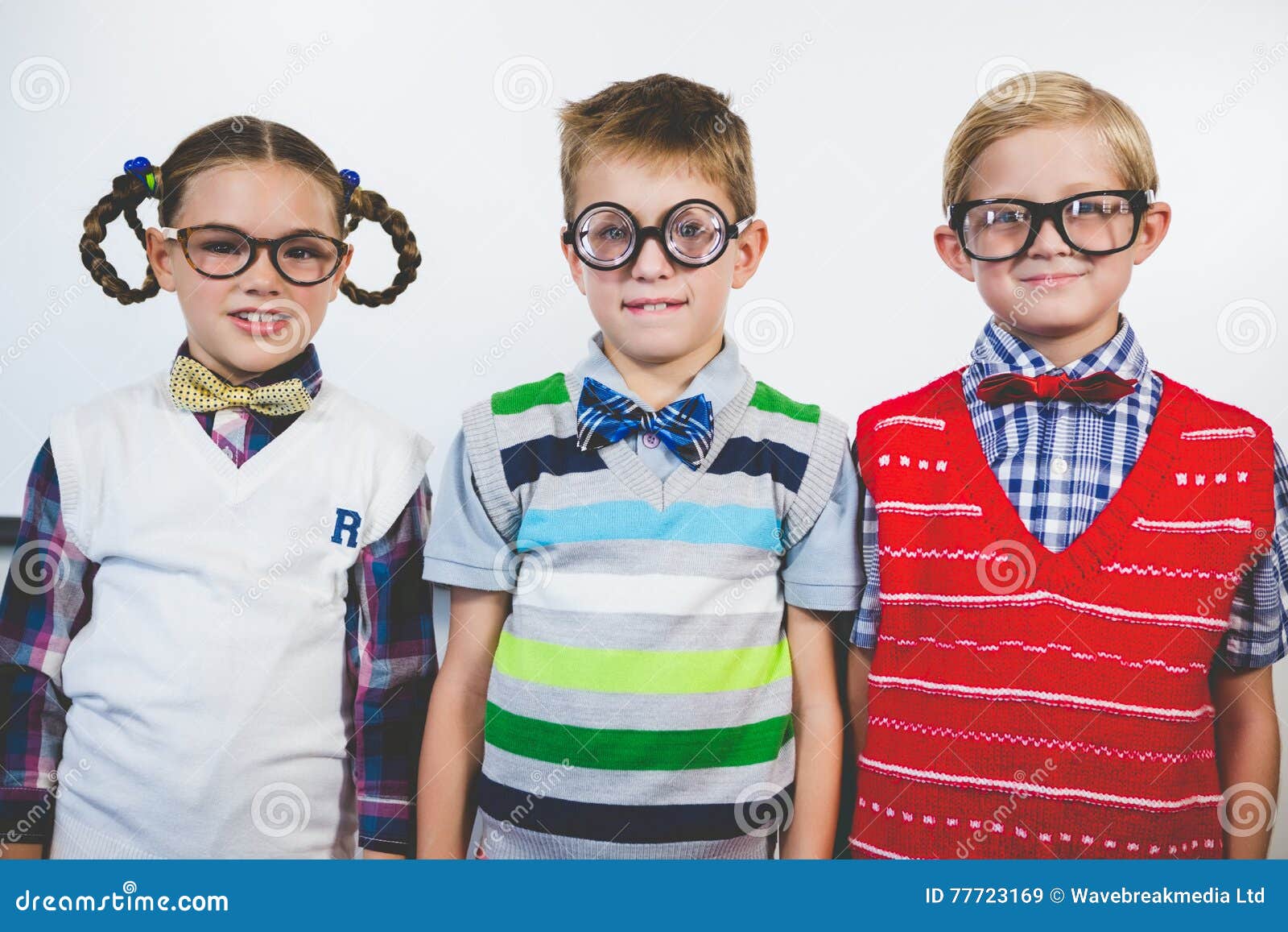 Smiling Schoolkids Standing in Classroom Stock Image - Image of ...