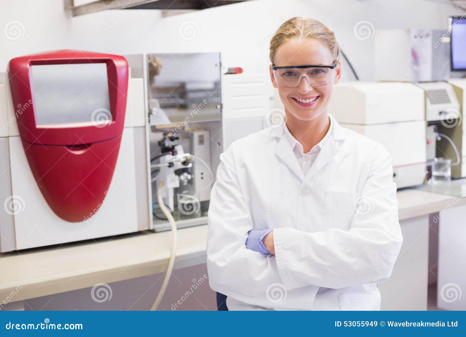 Smiling Scientist Looking at Camera Arms Crossed Stock Image - Image of ...