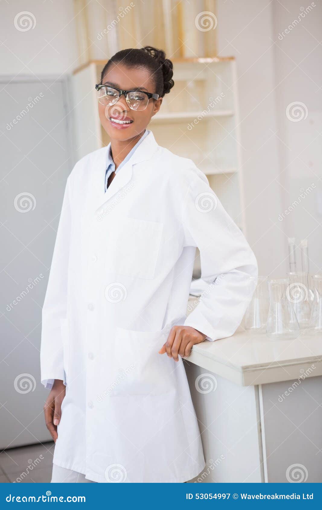 Smiling Scientist Looking at Camera Stock Image - Image of cheerful ...