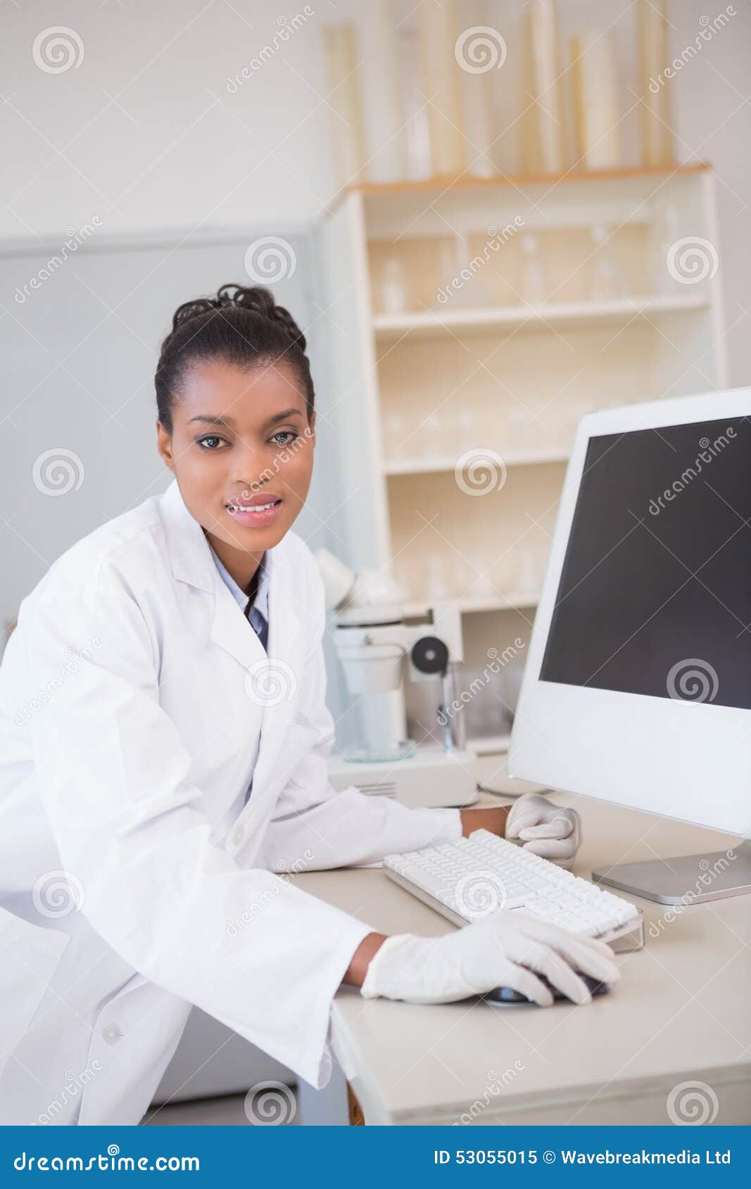 Smiling Scientist Looking at Camera Stock Image - Image of cheerful ...