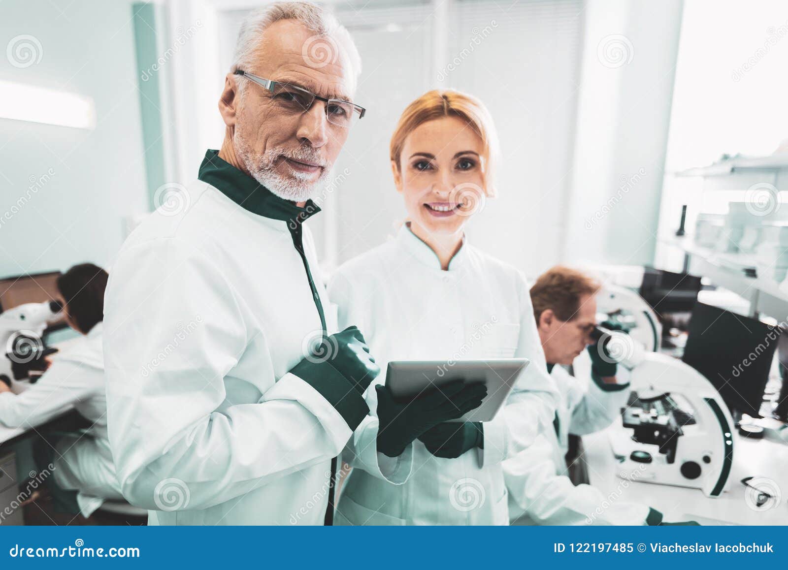 Smiling Scientists Enjoying Working Process in Laboratory Stock Image ...
