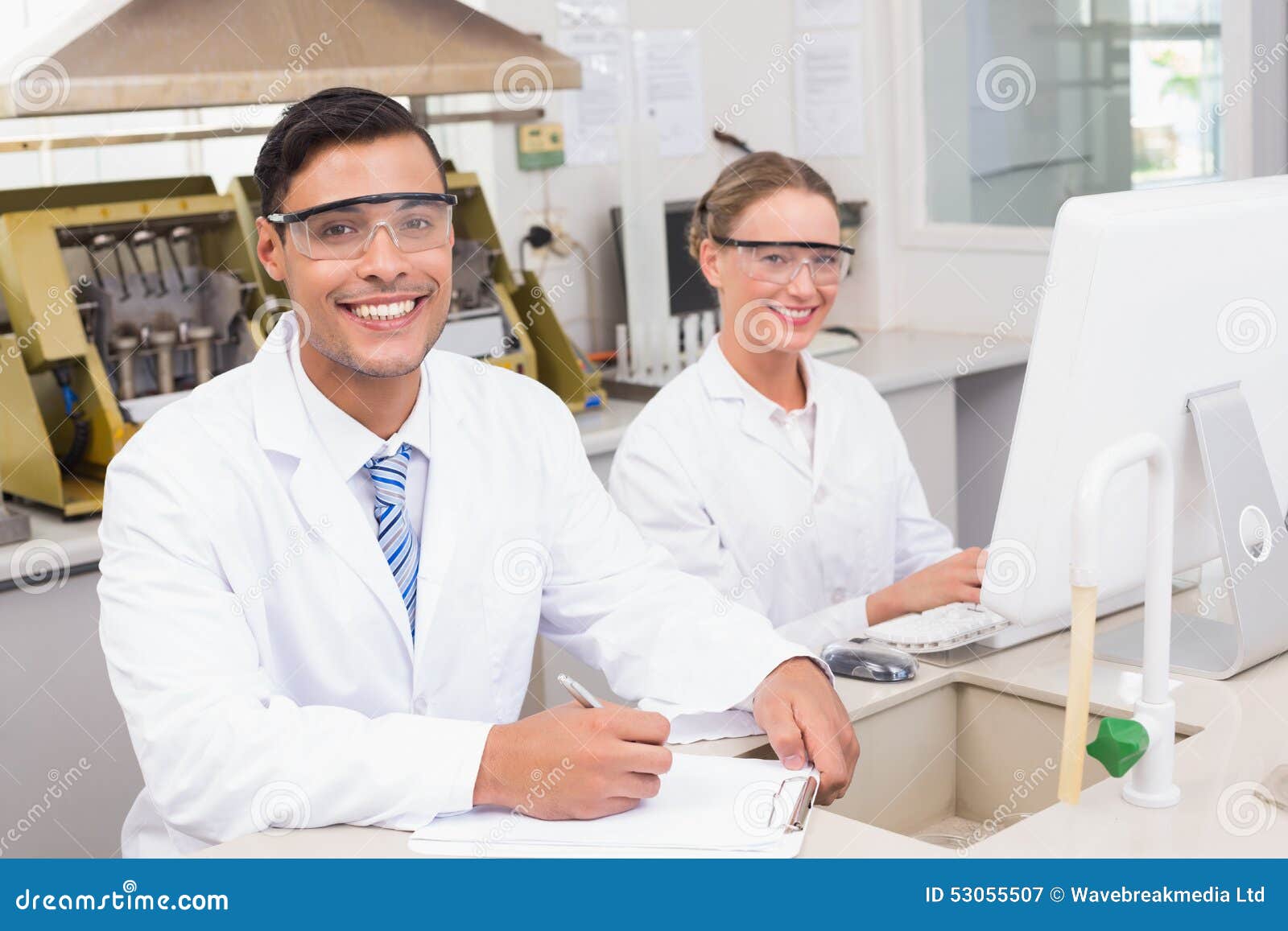 Smiling Scientists Looking at Camera Stock Image - Image of people ...