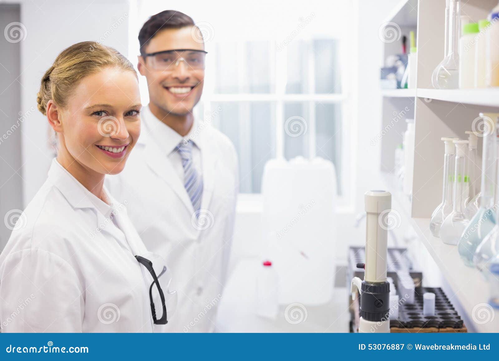 Smiling Scientists Looking at Camera Stock Image - Image of experiment ...