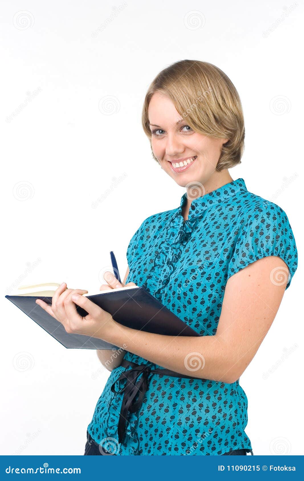 Smiling secretary stock image. Image of notebook, beautiful - 11090215