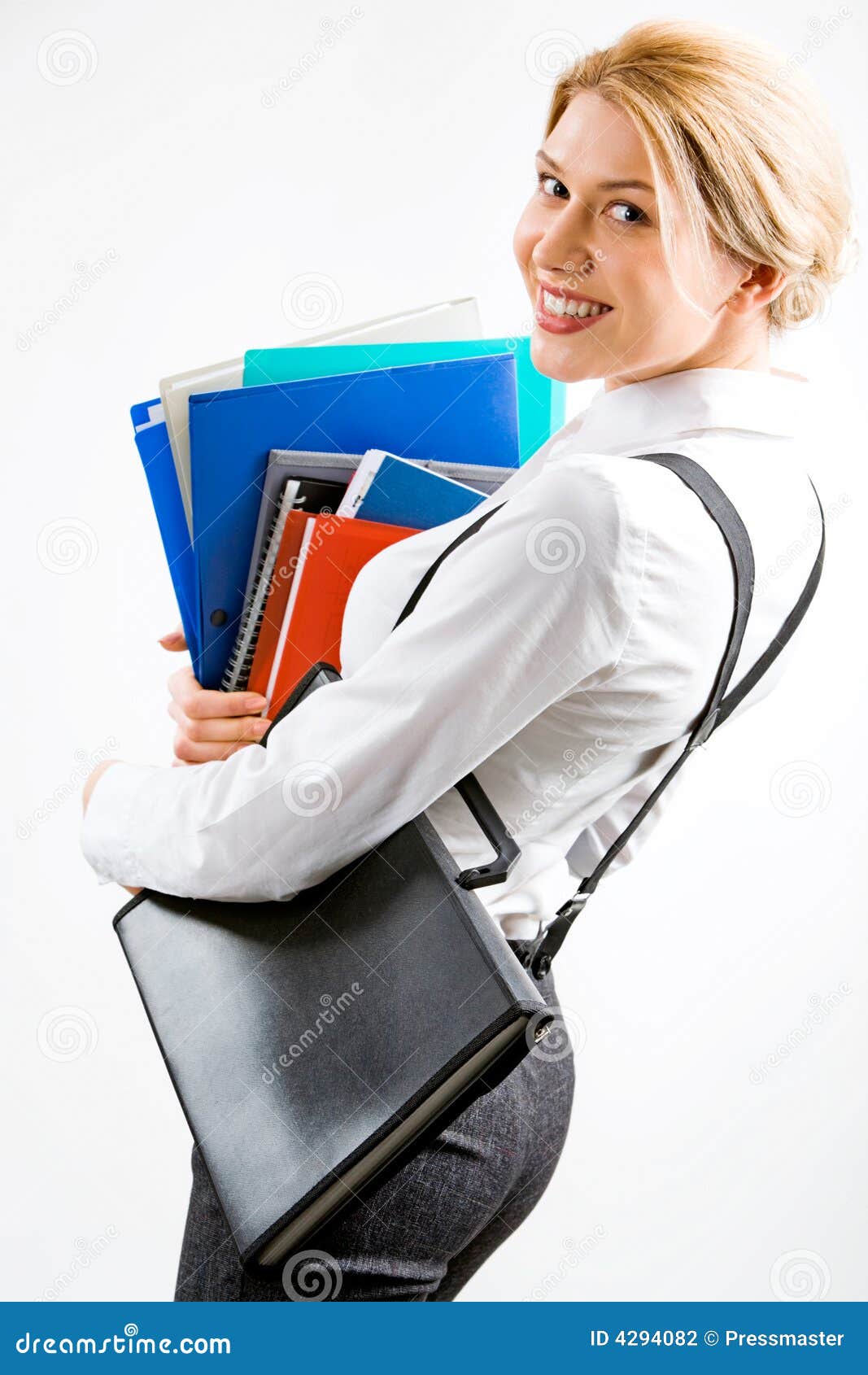 Smiling secretary stock photo. Image of attractive, collar - 4294082