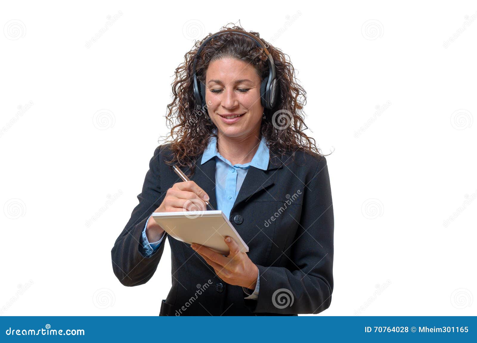 Smiling Secretary or Receptionist Taking Notes Stock Photo - Image of ...