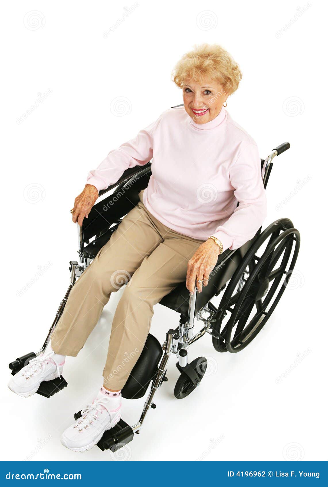 Smiling Senior Lady in Wheelchair Stock Photo - Image of handicapped ...