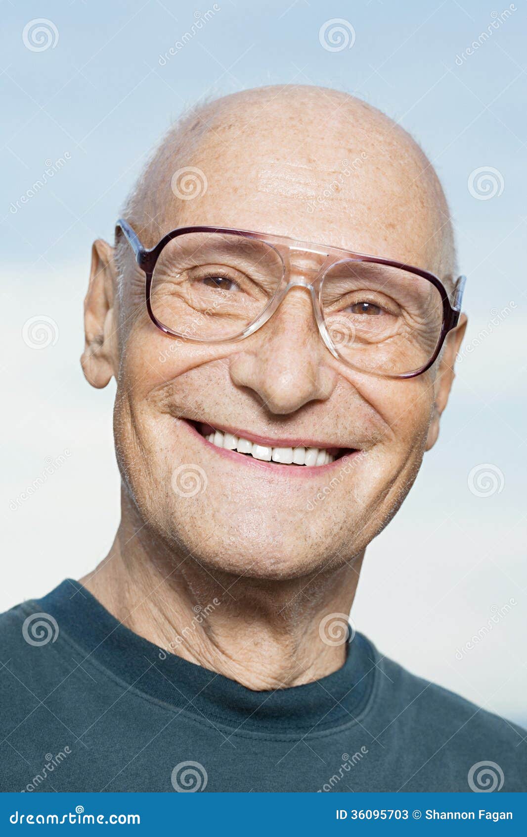 Smiling senior man stock image. Image of bald, casual - 36095703